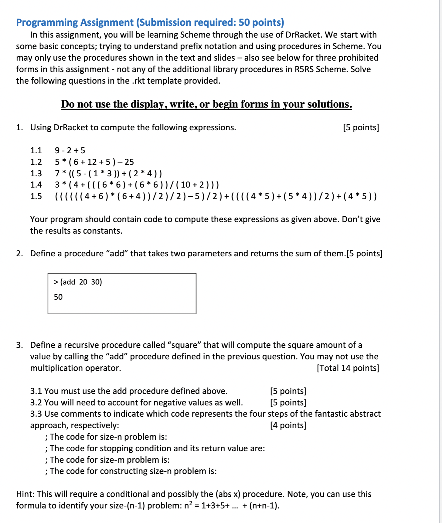 Solved Programming Assignment (Submission required: 50 | Chegg.com