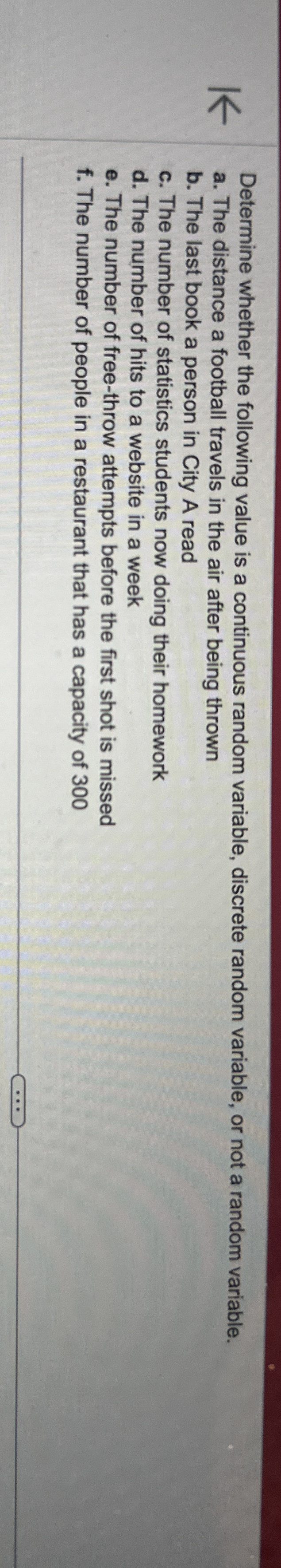 Solved Determine whether the following value is a continuous | Chegg.com