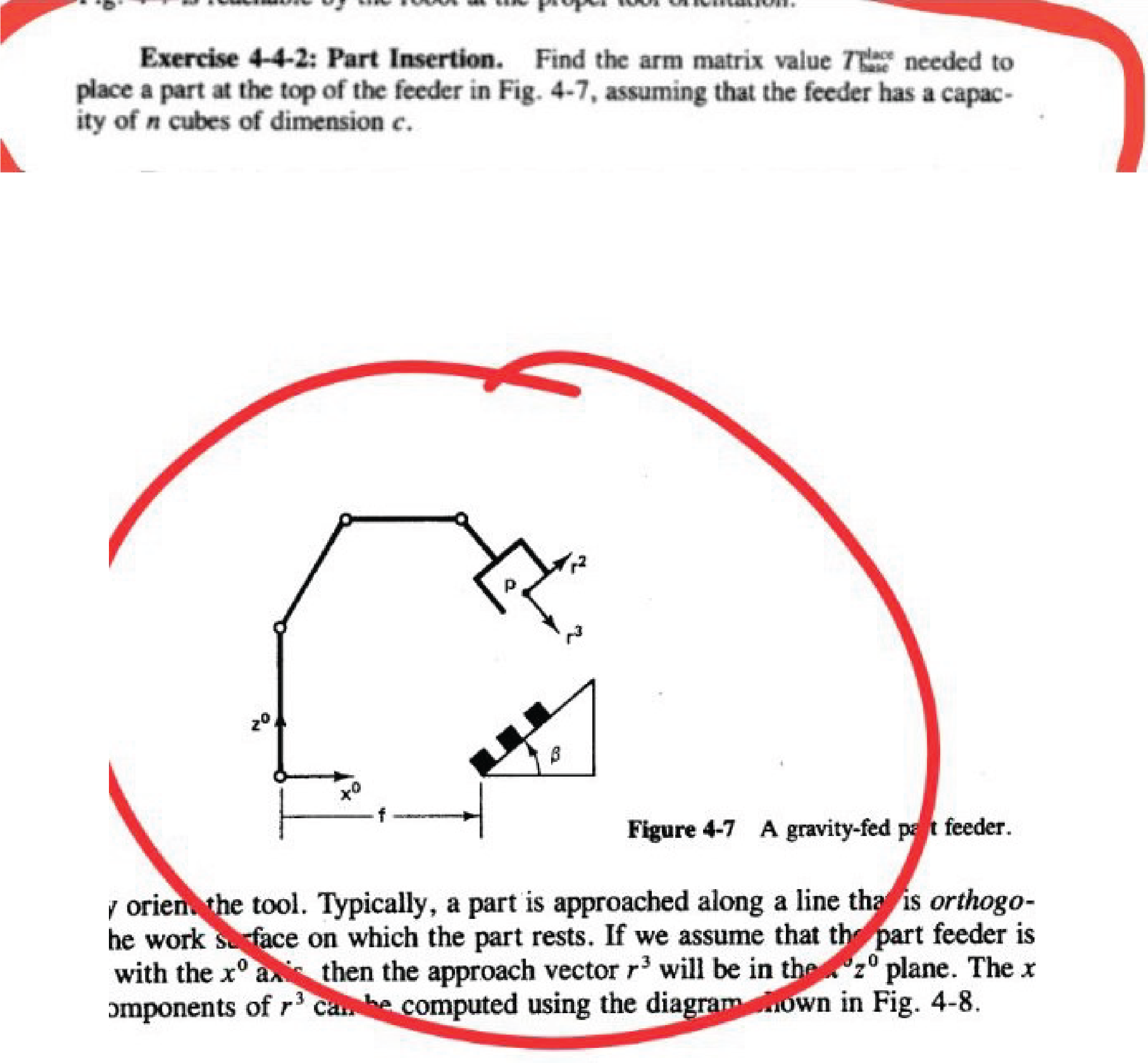 Solved Exercise 4-4-2: Part Insertion. Find the arm matrix | Chegg.com