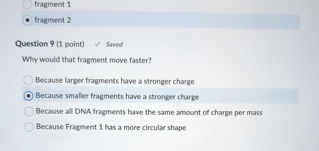 Solved fragment 1fragment 2Question 9 (1 ﻿point) ﻿SavedWhy | Chegg.com