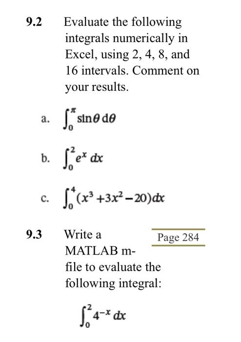 Solved 9 2 A B 9 3 Show Excel And Matlab Work For Thumbs