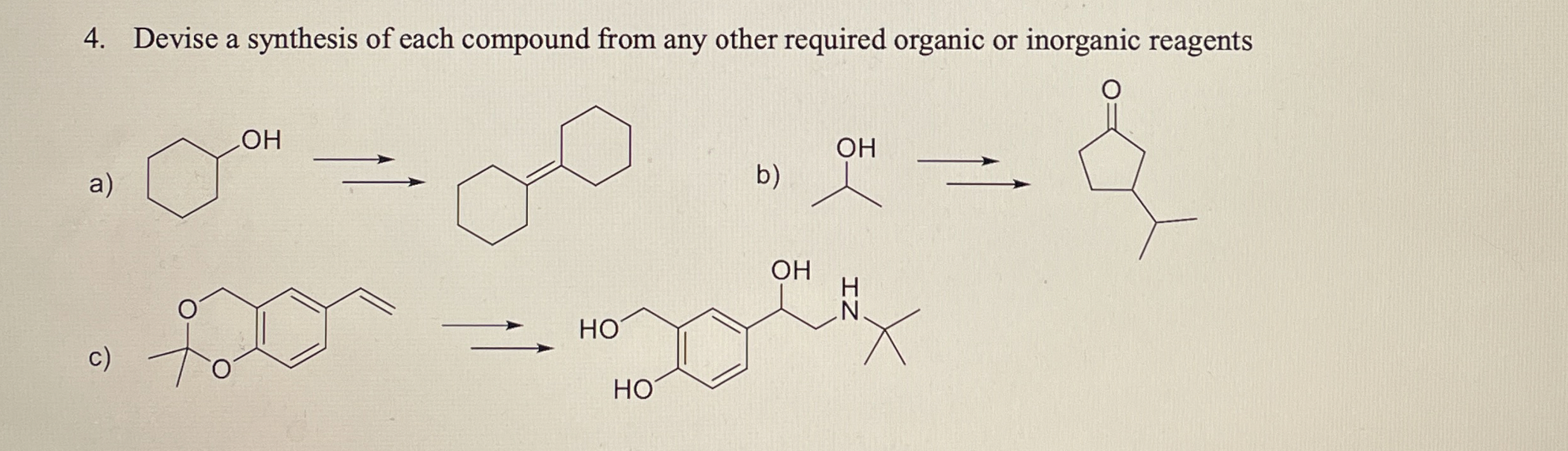 Solved Devise a synthesis of each compound from any other | Chegg.com