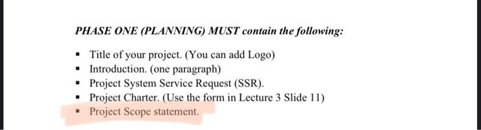 Solved this is a ssr project i want the project scope | Chegg.com