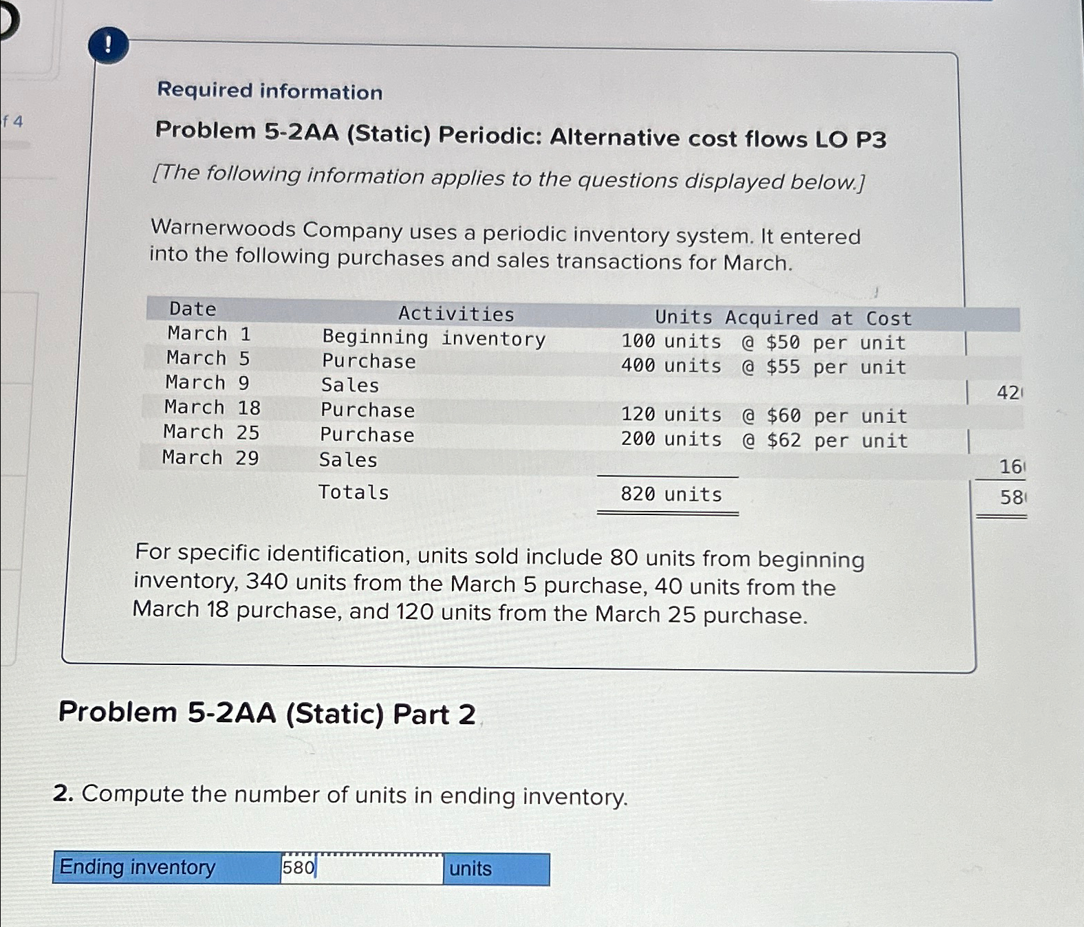 Solved !Required informationProblem 5-2AA (Static) | Chegg.com