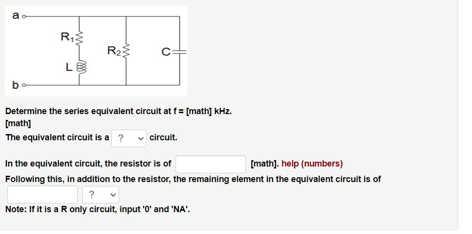 Solved Determine the series equivalent circuit at | Chegg.com