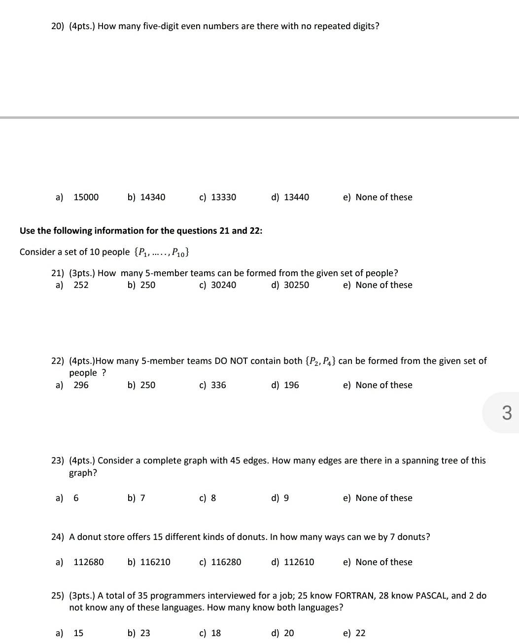 Solved 20) (4pts.) How many five-digit even numbers are | Chegg.com