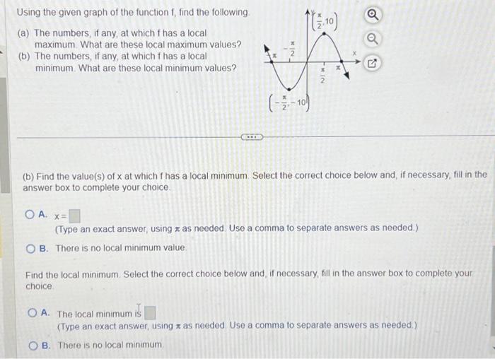 Solved Using the given graph of the function f, find the | Chegg.com