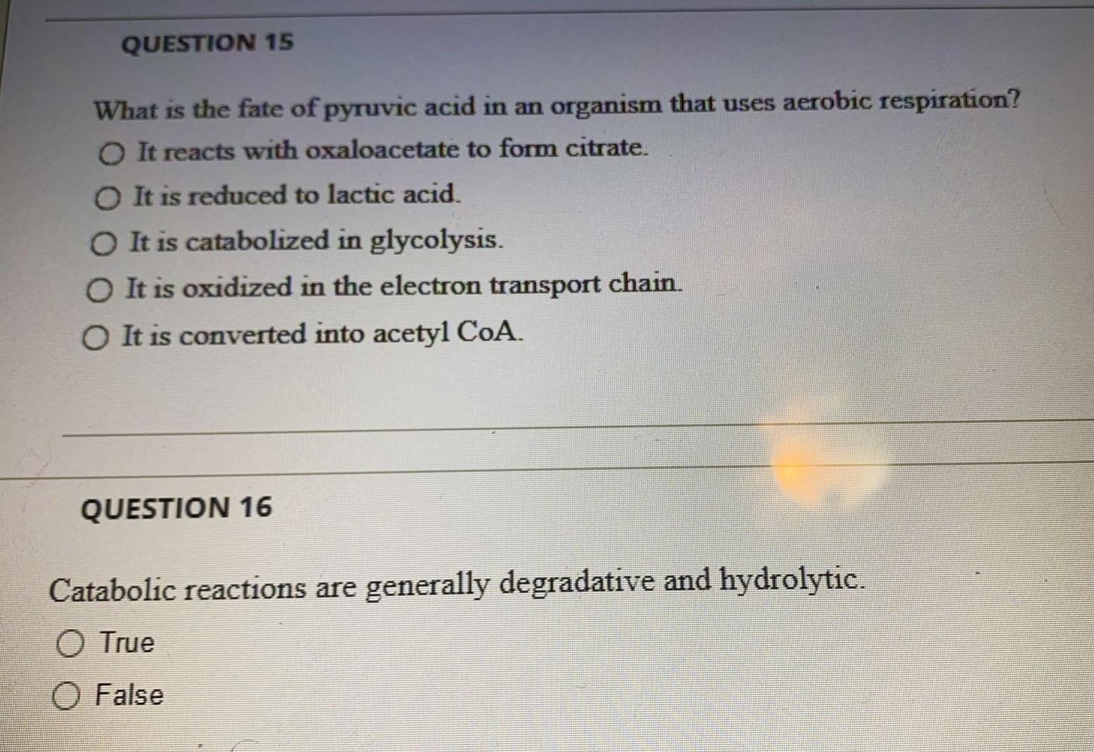Solved QUESTION 15 What is the fate of pyruvic acid in an | Chegg.com