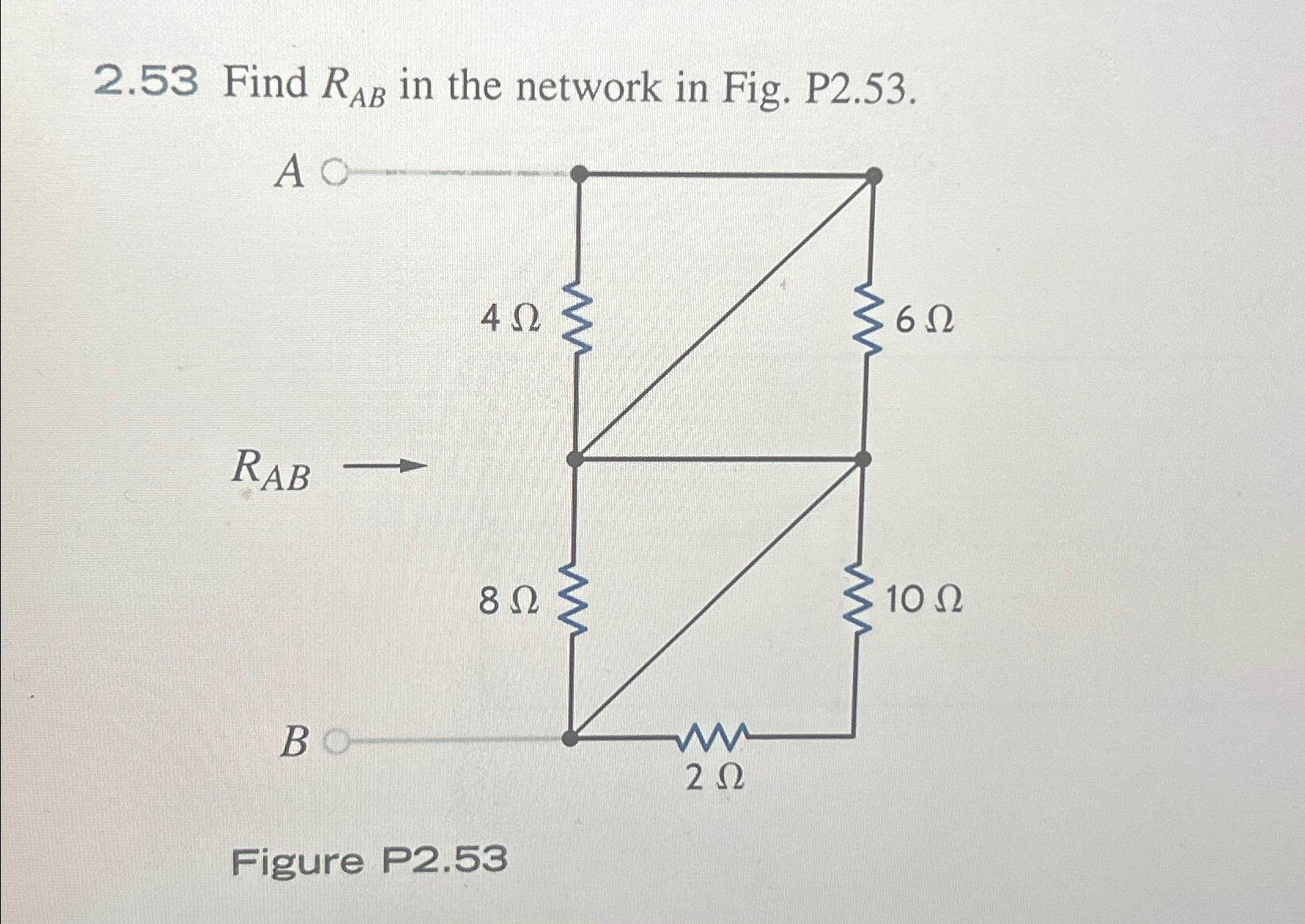 Solved 2.53 ﻿Find RAB ﻿in the network in Fig. P2.53.Figure | Chegg.com