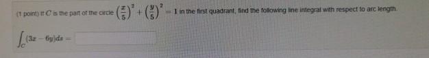 Solved (1 ﻿point) ﻿it C ﻿is the part of the carcie | Chegg.com