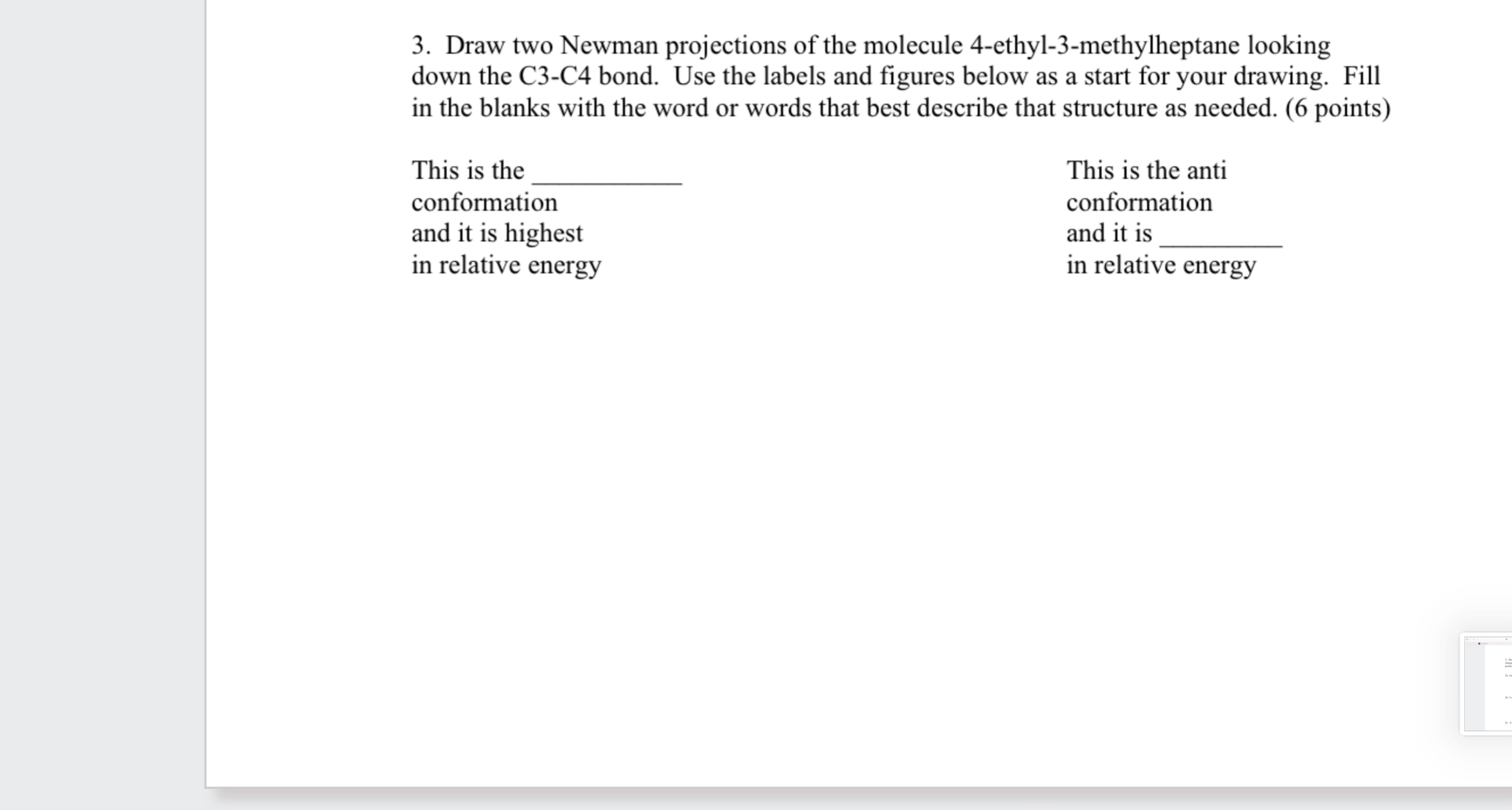 Solved Draw two Newman projections of the molecule | Chegg.com