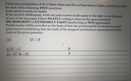 Solved Using any combination of the 8 Basic Rules and the 10 | Chegg.com