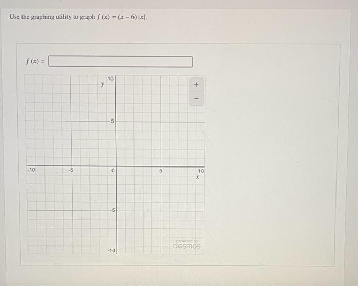 Use the graphing utility to graph f(x)=(x−6)∣x∣. | Chegg.com