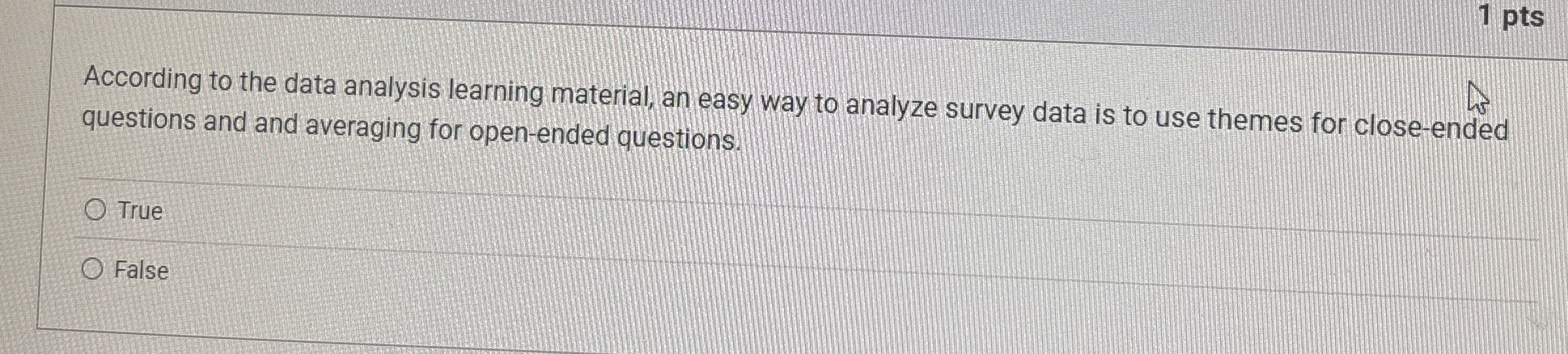 Solved 1 ﻿ptsAccording to the data analysis learning | Chegg.com