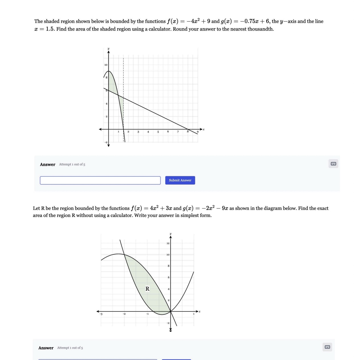 Solved HOw can i solve these problems? The shaded region | Chegg.com
