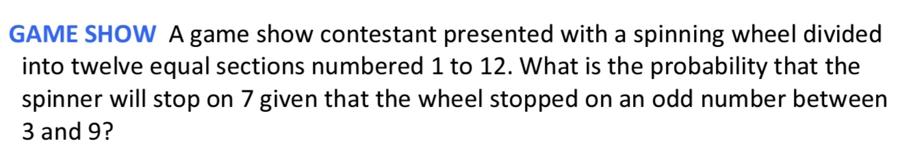 Solved GAME SHOW A game show contestant presented with a | Chegg.com