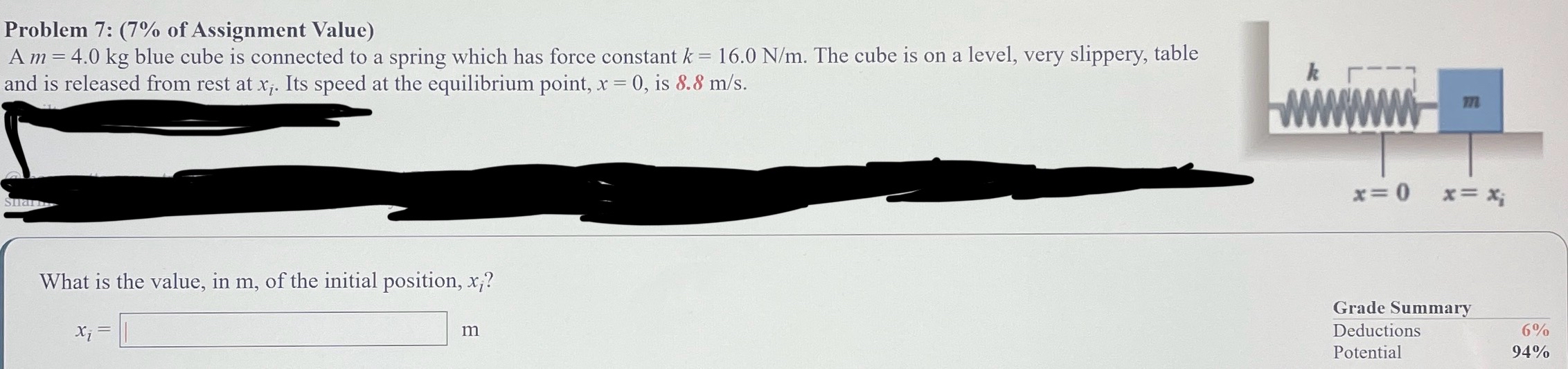 Solved Problem 7: (7% ﻿of Assignment Value)A m=4.0kg ﻿blue | Chegg.com