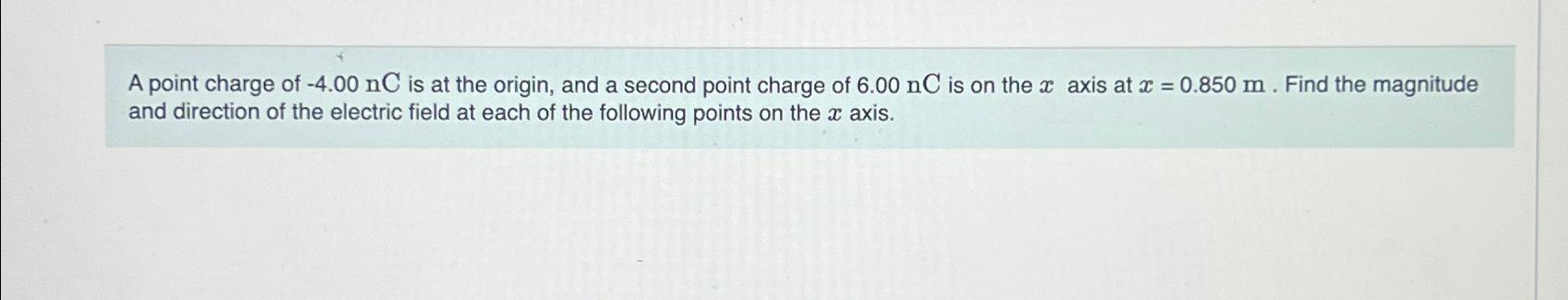 Solved A point charge of -4.00nC ﻿is at the origin, and a | Chegg.com