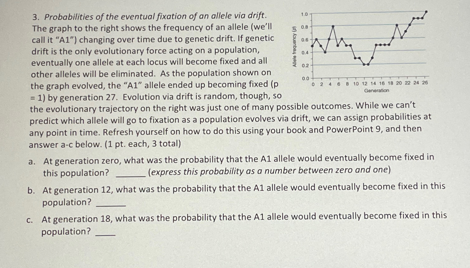 Solved Probabilities of the eventual fixation of an allele | Chegg.com