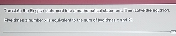 Solved Translate the English statement into a mathematical | Chegg.com