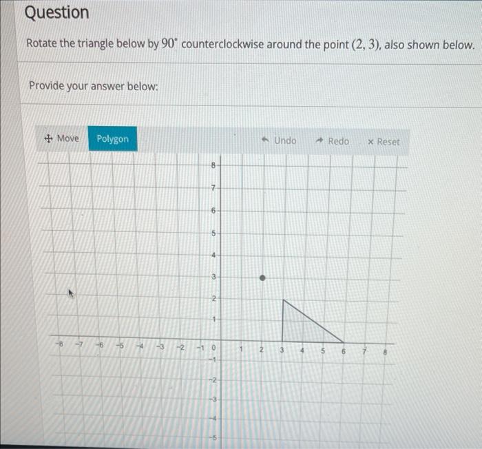 Solved Rotate the triangle below by 90∘ counterclockwise | Chegg.com