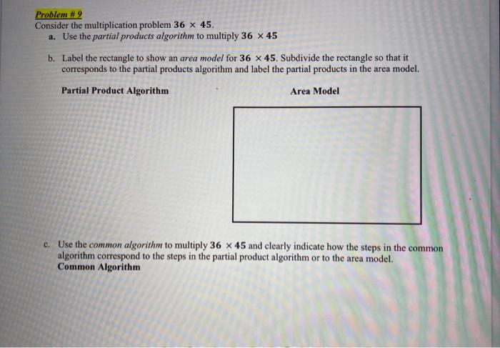 Solved Problem #2 Consider the multiplication problem 36 x | Chegg.com