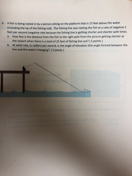 Solved b. A fish is being reeled in by a person sitting on | Chegg.com