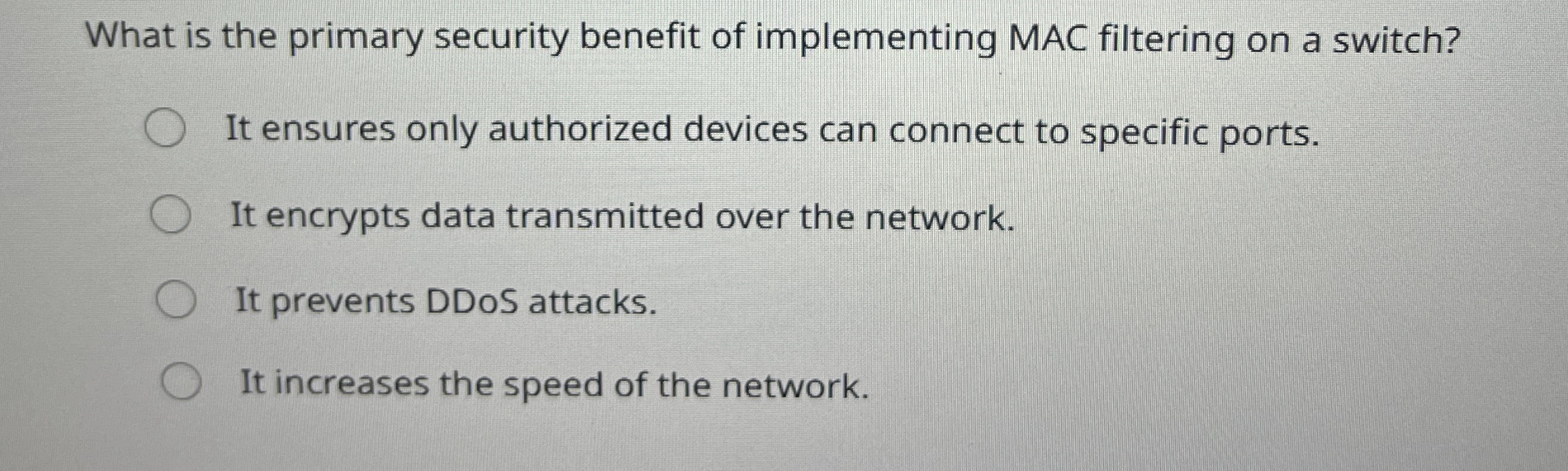 Solved What is the primary security benefit of implementing | Chegg.com