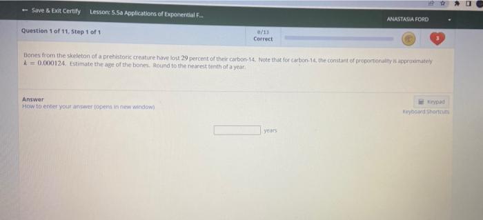 Solved Save & Exit Certify Lesson 5.sa Applications of | Chegg.com