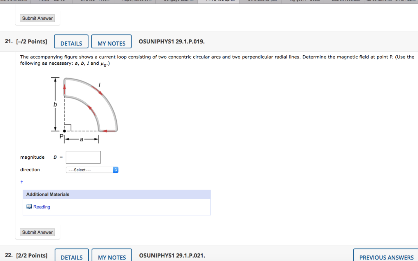 Solved The accompanying figure shows a current loop | Chegg.com