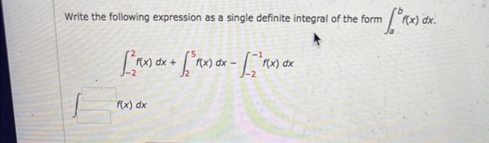 Solved Write the following expression as a single definite | Chegg.com