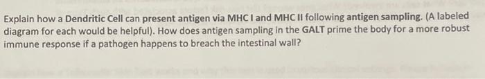 Solved Explain how a Dendritic Cell can present antigen via | Chegg.com