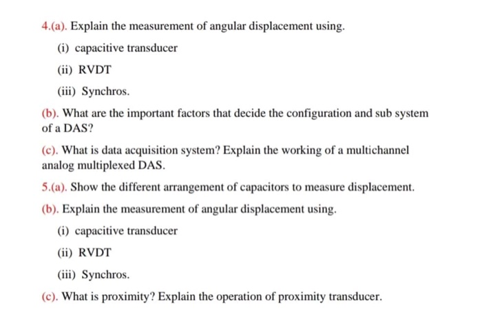 Solved 4.(a). Explain the measurement of angular | Chegg.com