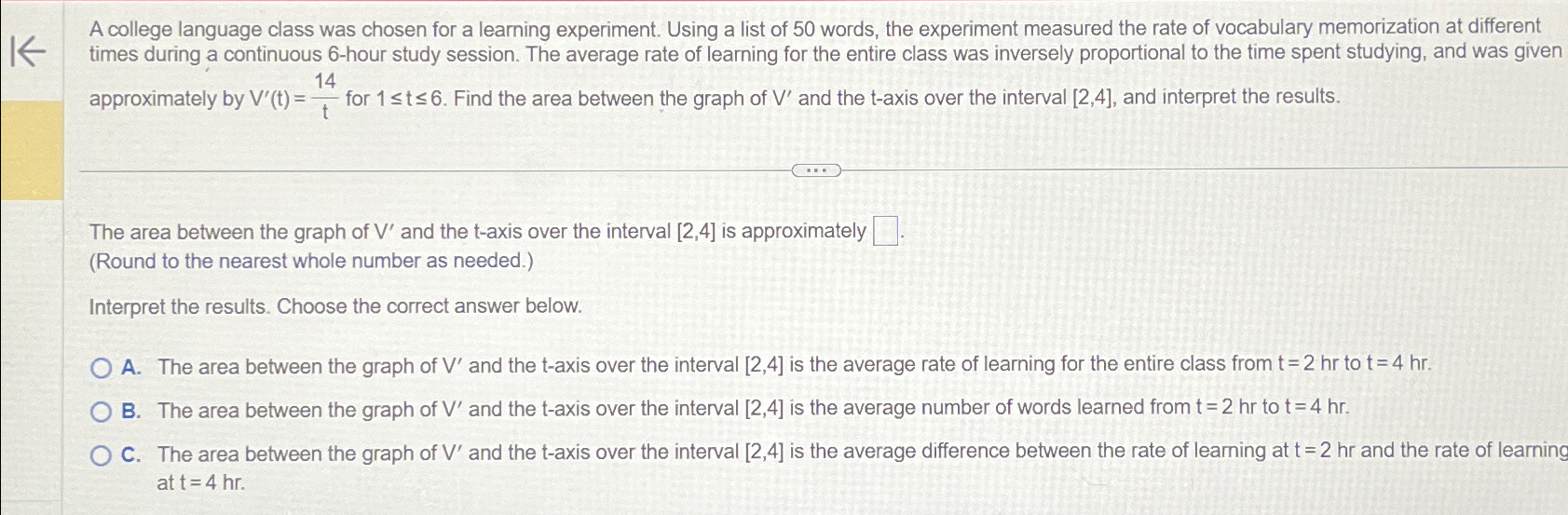 Solved A college language class was chosen for a learning | Chegg.com