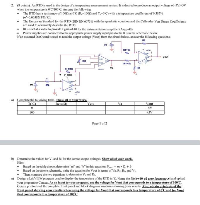 Solved 2. (8 points). An RTD is used in the design of a | Chegg.com