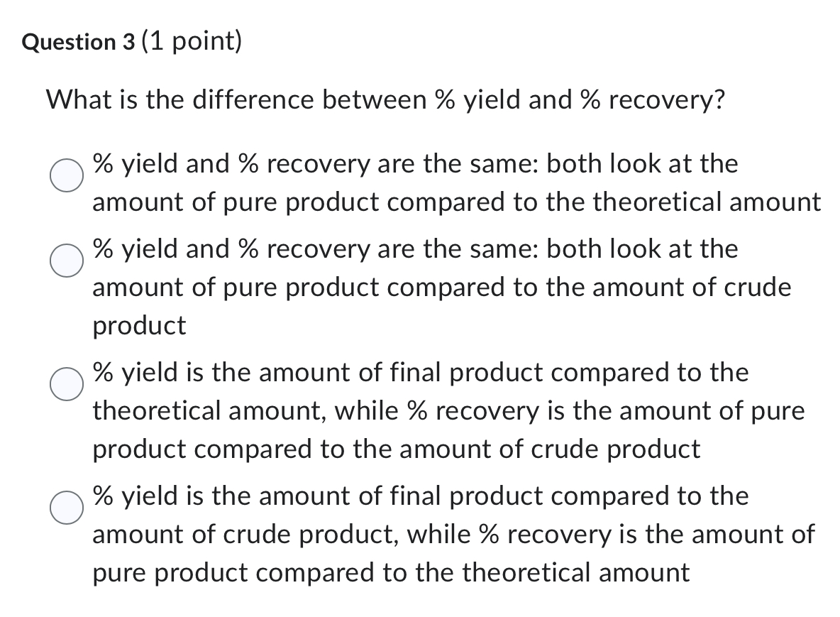 Solved Question 3 (1 ﻿point)What is the difference between | Chegg.com