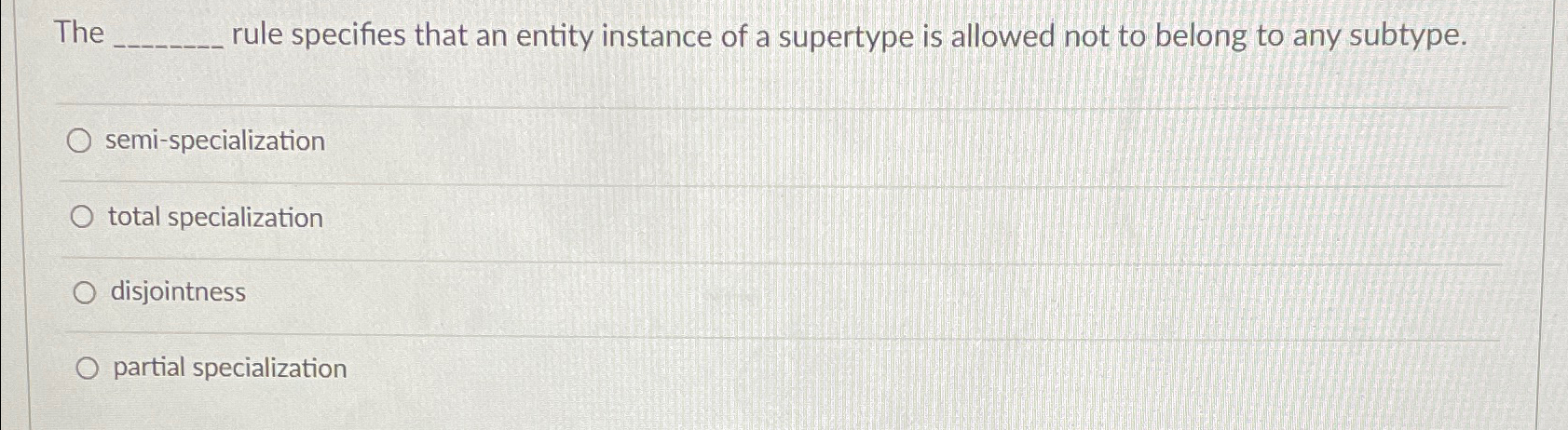 Solved The rule specifies that an entity instance of a | Chegg.com