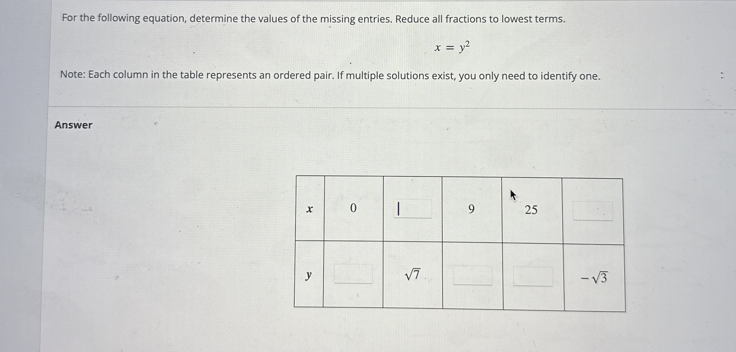 Solved For the following equation, determine the values of | Chegg.com