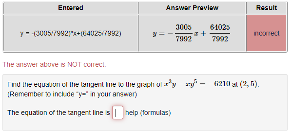 Solved The answer above is NOT correct.Find the equation of | Chegg.com
