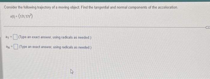 Solved Consider The Following Trajectory Of A Moving Object