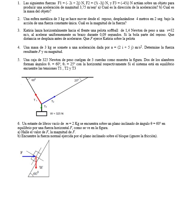 Solved 1 Las Siguientes Fuerzas F1 2i 20 N F2 5i