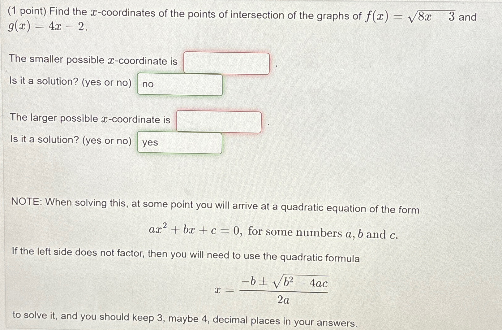 Solved (1 ﻿point) ﻿Find the x-coordinates of the points of | Chegg.com