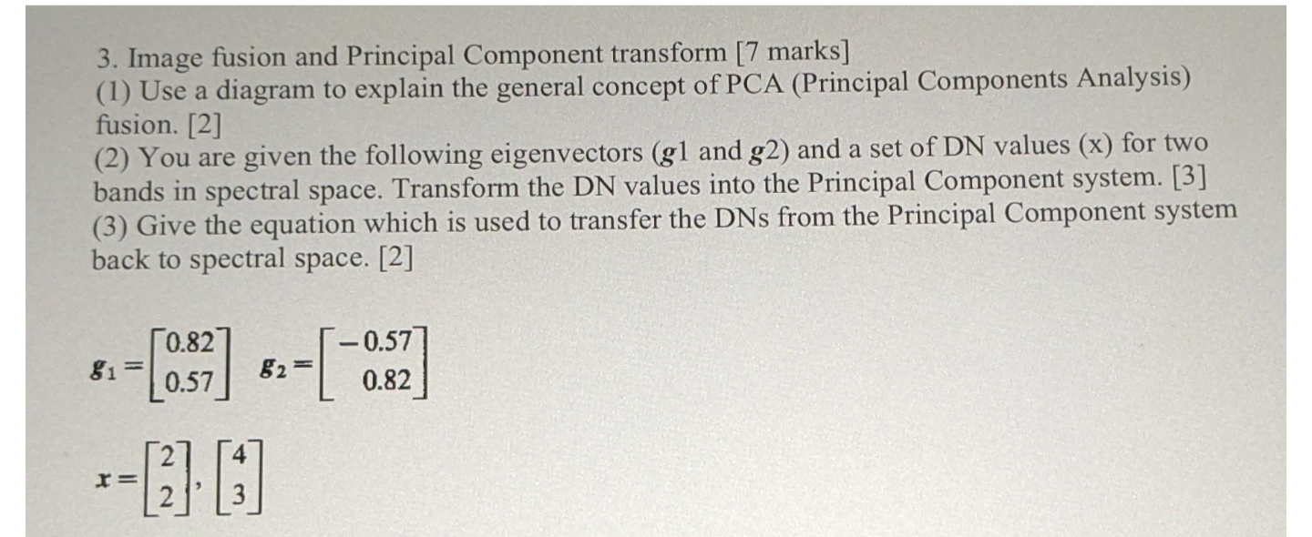 Solved 3. Image fusion and Principal Component transform [7 | Chegg.com