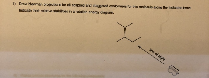 Solved 1) Draw Newman projections for all eclipsed and | Chegg.com