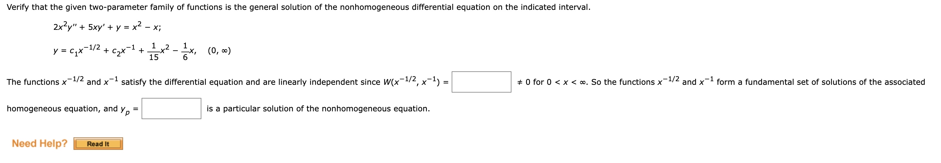 Solved Verify that the given two-parameter family of | Chegg.com