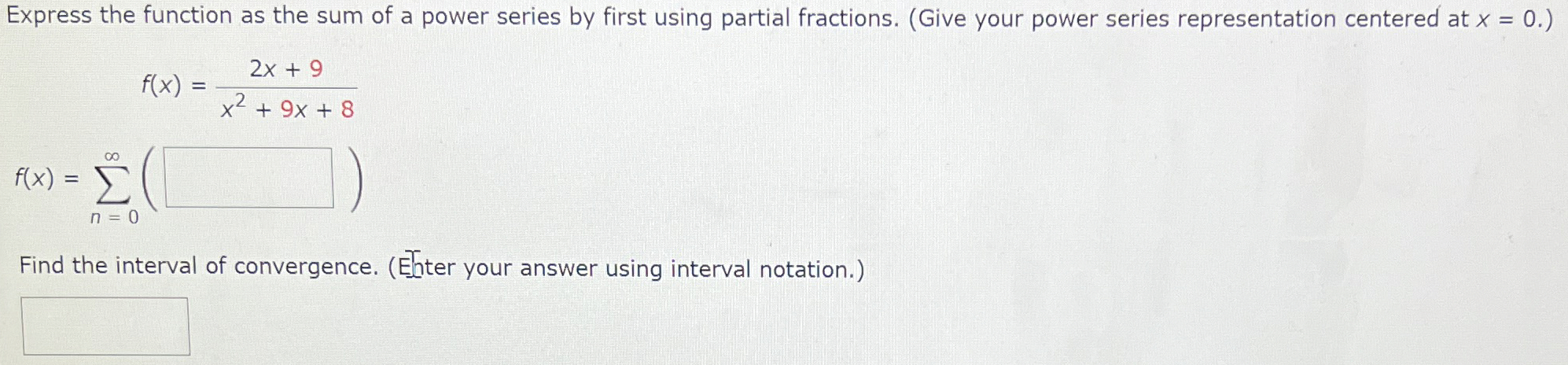 Solved Express the function as the sum of a power series by | Chegg.com