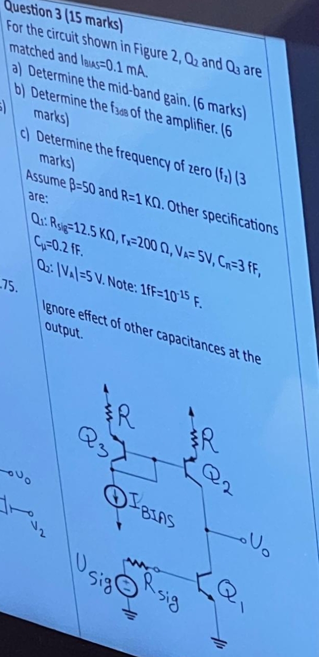 Solved For the circuit shown in Figure 2, Q2 ﻿and Q3 ﻿are | Chegg.com