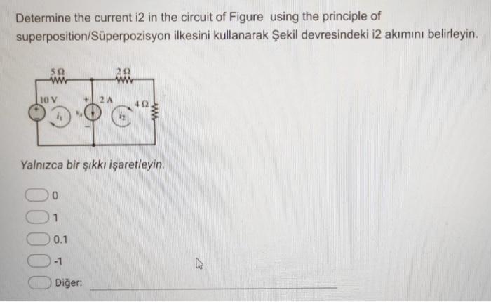 Solved Determine the current i2 in the circuit of Figure | Chegg.com