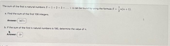 Solved The sum of the first in natural numbers S = 1 | Chegg.com