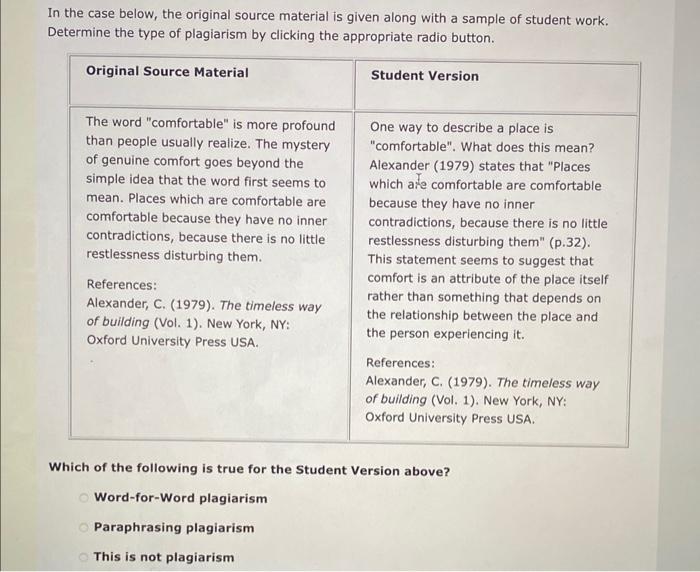 In the case below, the original source material is | Chegg.com